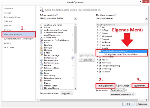 In Word Make Your Own Menu How To